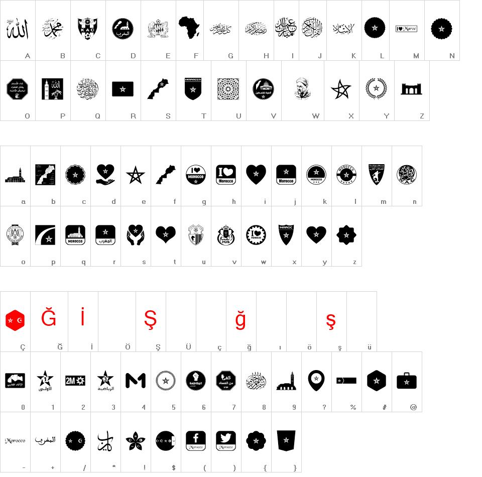 Font Morocco Color font - Font Tr
