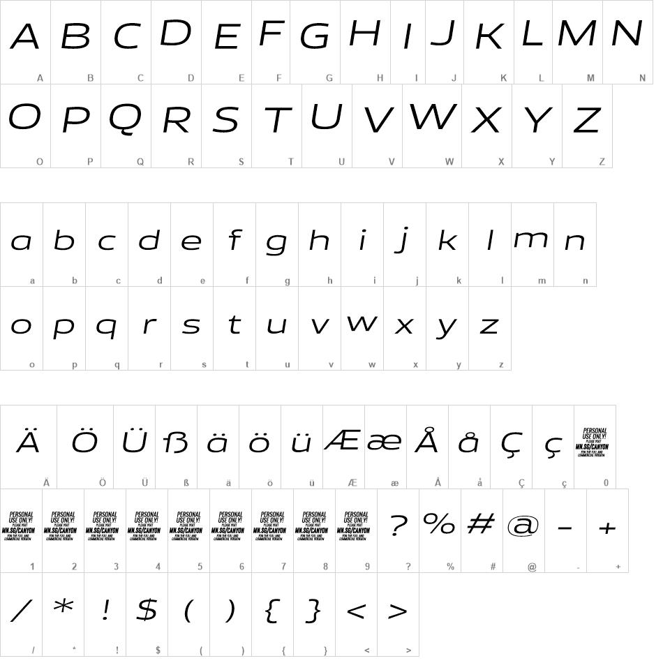 Canyon font - Font Tr