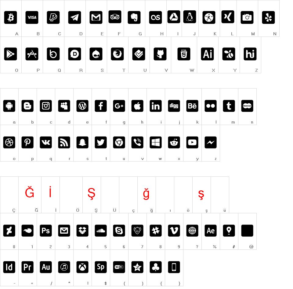 Font Social font - Font Tr