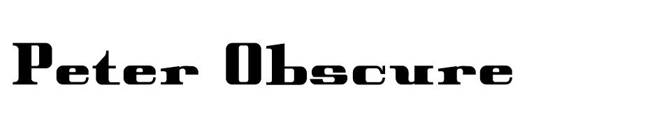 Peter Obscure font - Peter Obscure font download