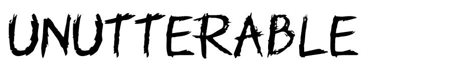 Unutterable font - Unutterable font download