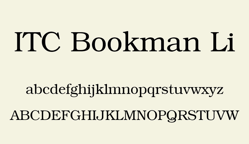 ITC Bookman Light font - Font Tr