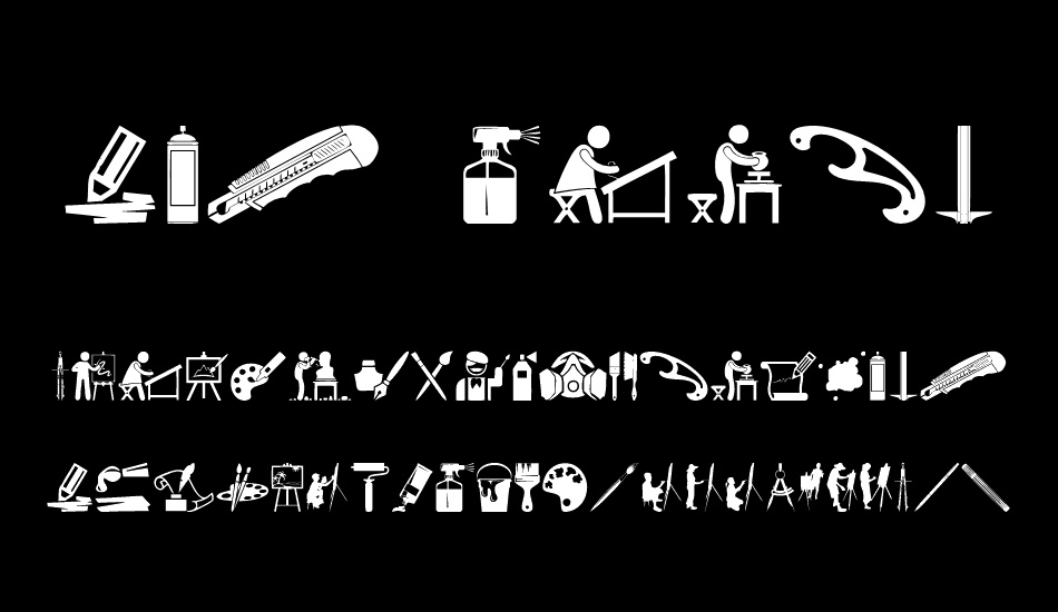 Art Icons and Tools font - Font Tr