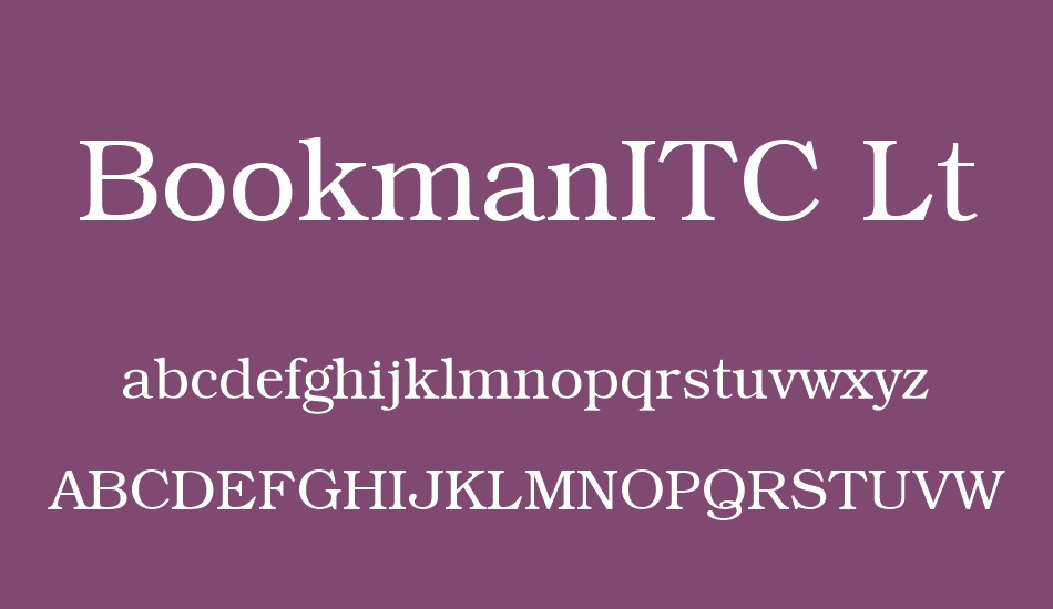 BookmanITC Lt BT font - Font Tr