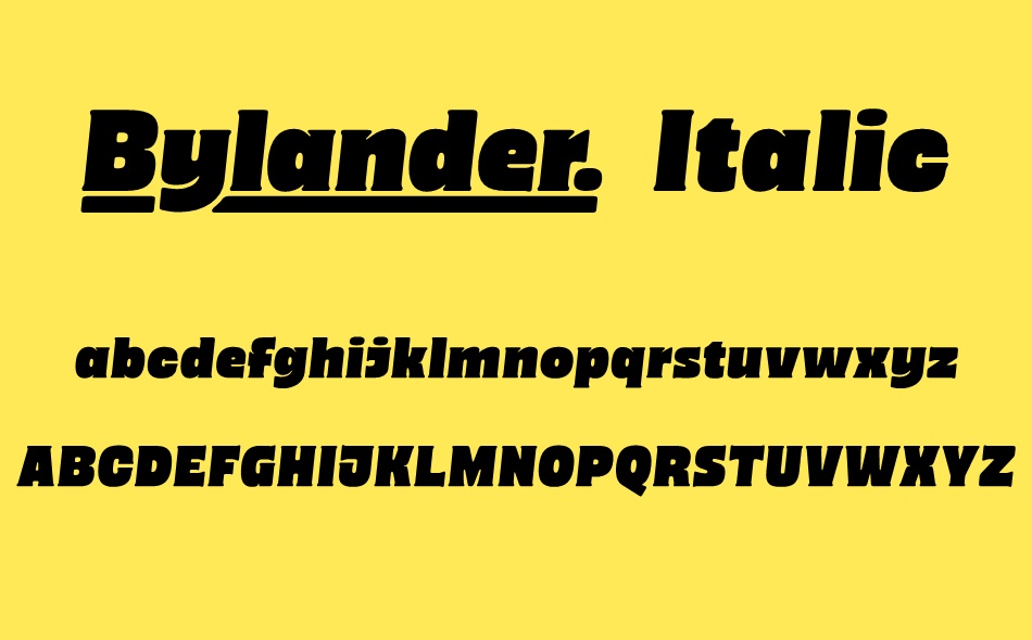 Bylander font - Font Tr
